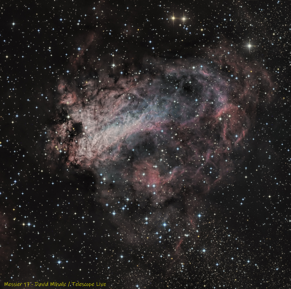 Messier 17 - emission nebula in Sagittarius | Telescope Live